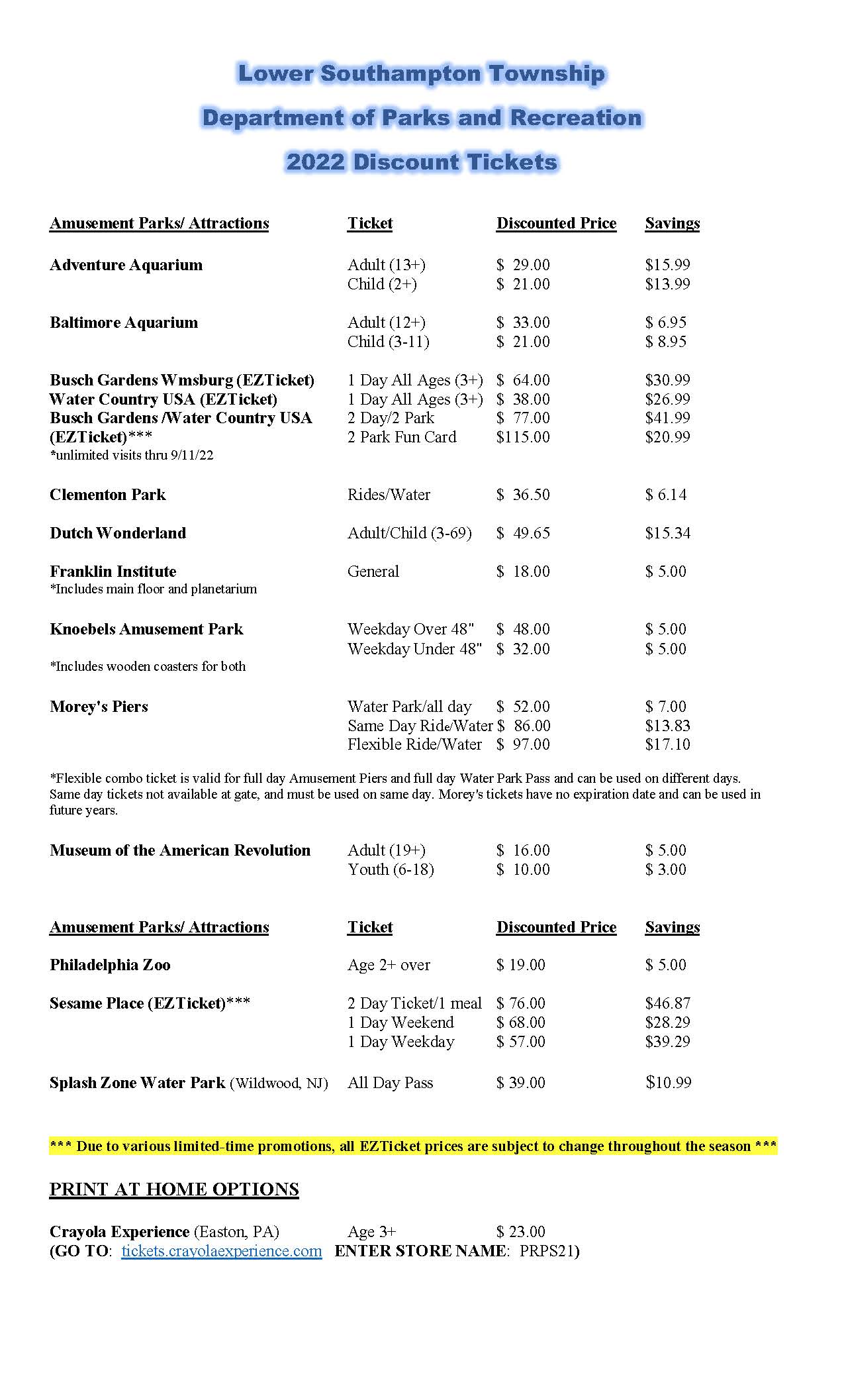 Programs - Lower Southampton Township