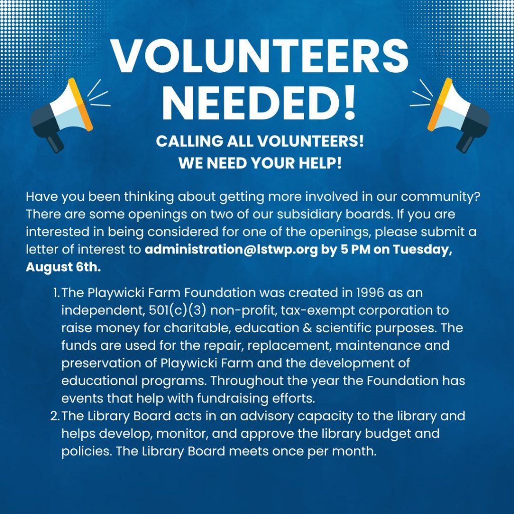 Volunteers Needed – Subsidiary Board Openings - Lower Southampton Township