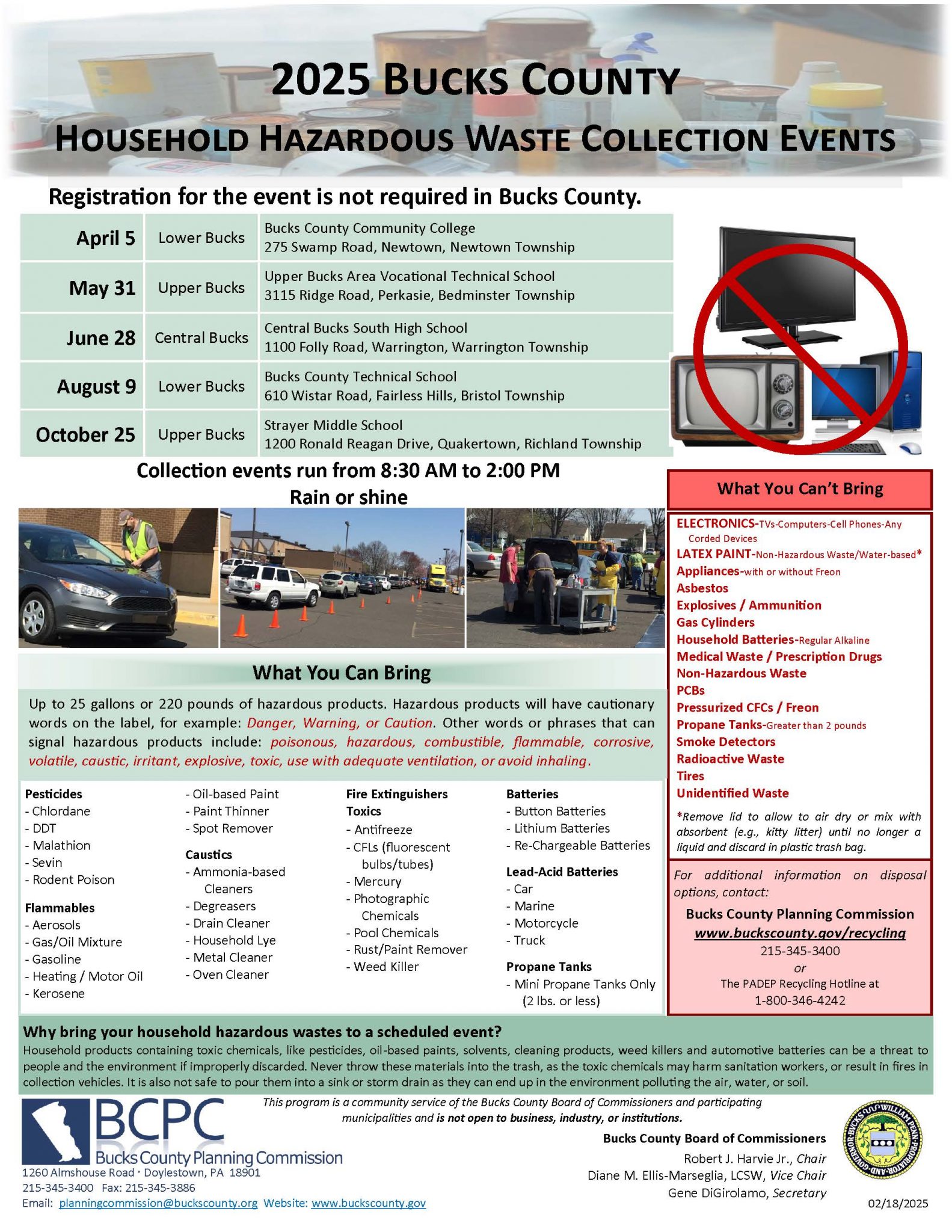 2025 Bucks County Household Hazardous Waste Collection Events - Lower ...